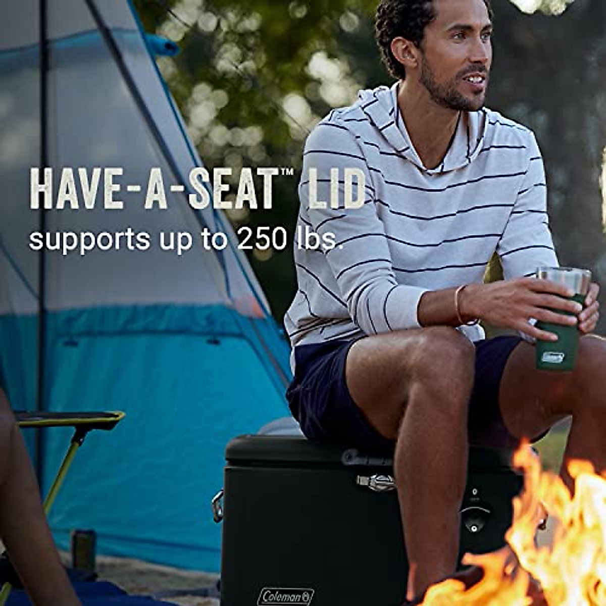 Coleman Reunion Insulated Portable Ice Chest, 54qt Steel Belted Leak Resistant Cooler with Heavy Duty Latch, Handles and Drain