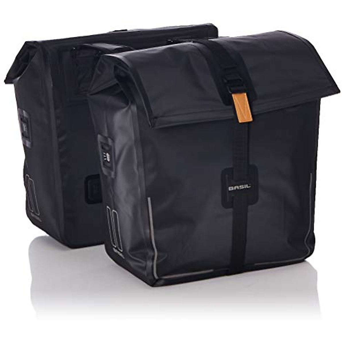 Basil, Urban Dry Double Bag, Double Bag, Solid Black, 50 Litre (17659)