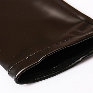 Loloda Women's PVC Latex Thigh High Stokings Sexy Tights with Moulded Full Fingers Gloves Set Black X-Large