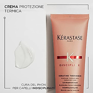 Kerastase Discipline Keratine Thermique Blow Dry Primer Serum | Pre-Styling Cream & Heat Protectant | Smooths & Strengthens Hair Fiber | With Morpho-Keratine & Ceramides | For All Hair Types | 5.1 Fl Oz