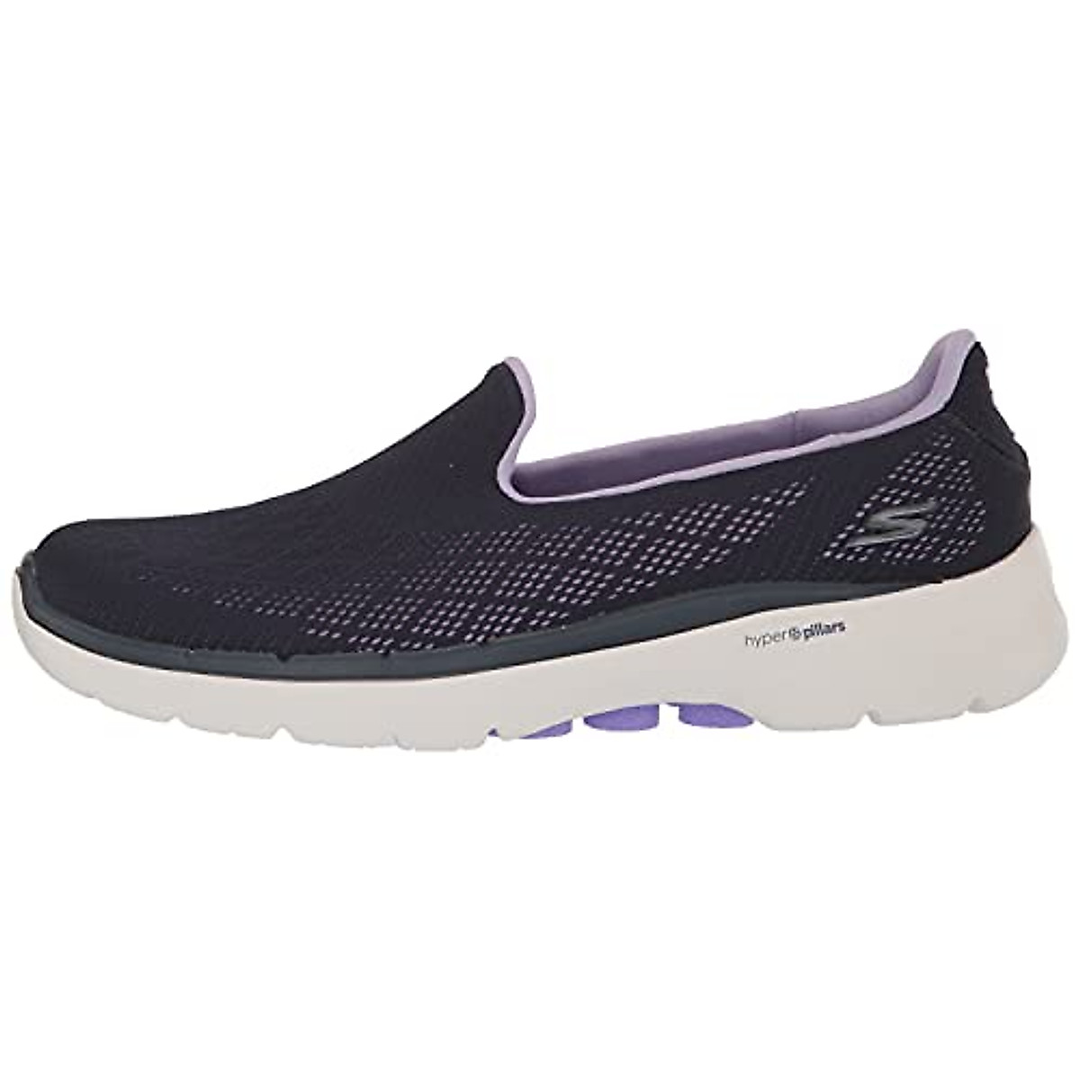 Skechers Women's GO Walk 6-Cosmic Force Sneaker, Navy/Lavender, 7.5