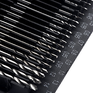 Dophee 20Pcs 0.3mm-1.6mm HSS Mini Micro Twist Precision Drill Bit Set Craft Tool + Case