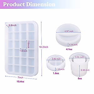 LET'S RESIN Resin Mold Silicone Kit with Resin Rolling Tray Mold, Ashtray Resin Mold, Resin Jar Mold with Lid, Silicone Resin Molds for Casting Resin ,Epoxy Resin,DIY Storage Container