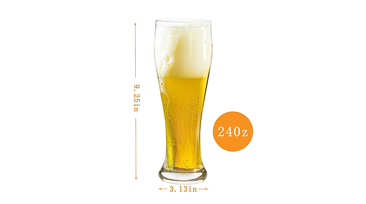Classic 24 oz Pilsner Glasses | Set of 2 by Burns Glass