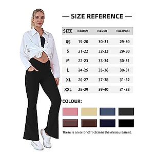 Cicendy Flare Yoga Pants with Pockets for Women,High Waisted V Crossover Bootcut Yoga Leggings Stretchy Casual Workout Pants Black