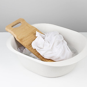 FMTYAOIU Bamboo Hand Washboard for Laundry Washing Clothes, Cleaning Board for Hand Washing Scrub Board, Old Fashioned Hand Washer for Women School Home, Thickened Scrubbing Washboard, 15.7x5.9x0.7in