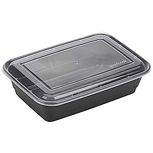 GoodCook Meal Prep Containers, Single Compartment 10-Pack, BPA-Free Reusable Food Storage, Black, Microwave & Freezer Safe, Stackable Meal Prep Containers for Lunches and Snacks