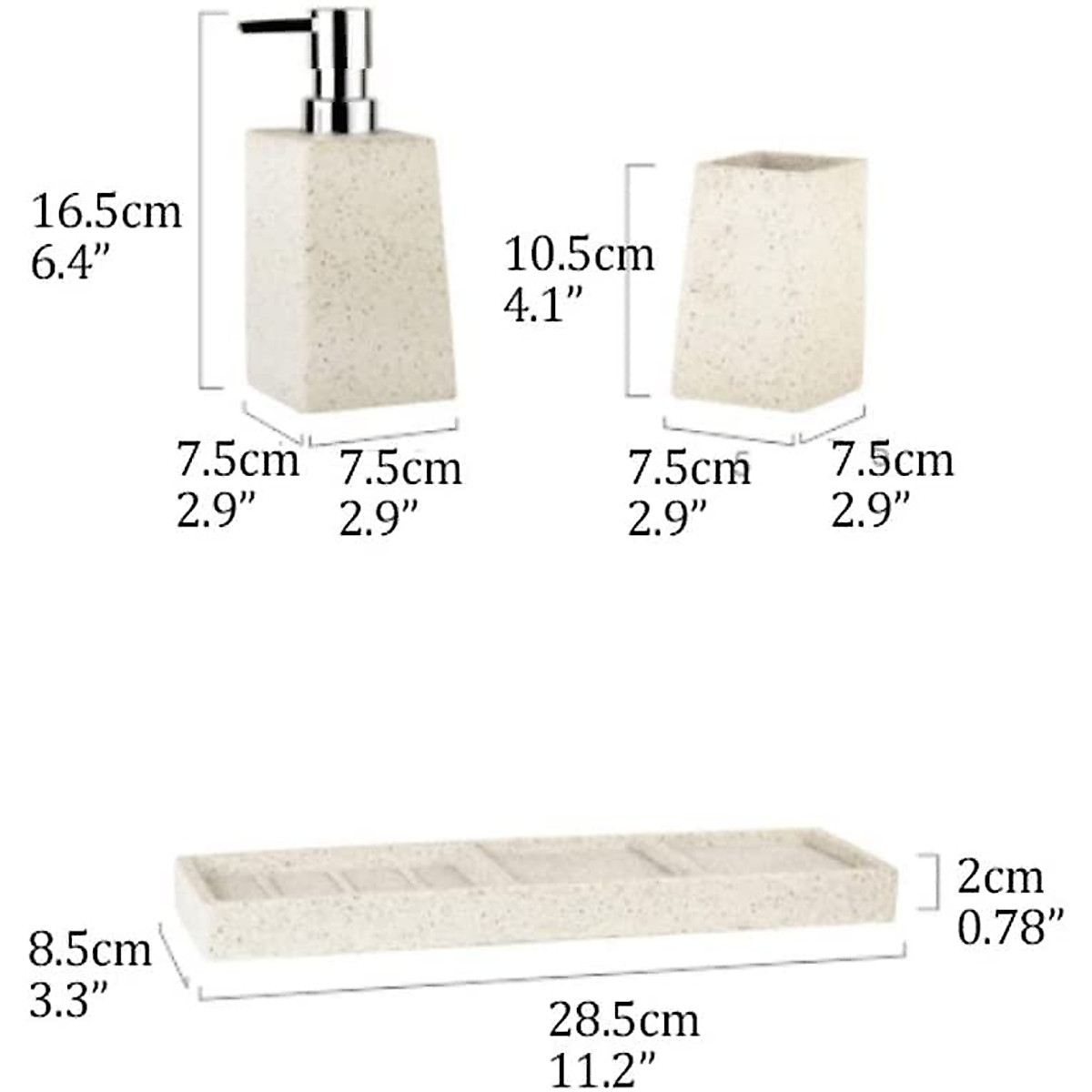 Haibing Shower Dispenser Soap Dispenser Bathroom Accessories Set,3 Piece Bath Set Collection Includes Soap/Lotion Dispenser,Tray and Tumbler 350ml/11.8in Lotion Bottle Liquid Soap Dispenser