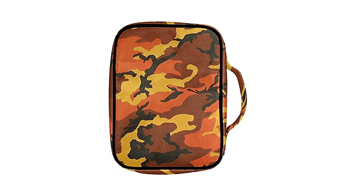 Rnyleeg Orange Camo Bible Bag for Kids & Adults | Water-Resistant & Stylish