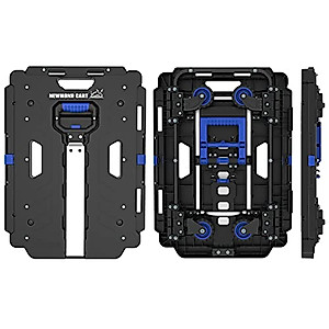 Push Cart Foldable Platform Hand Truck 300lb Weight Capacity with 360 Degree Swivel Wheels Can Splice Together with Handle, Black