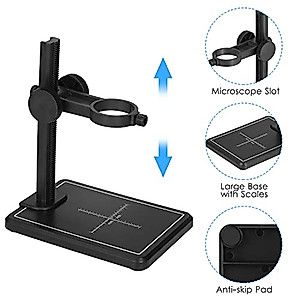 ZLXDP Digital Microscope Stand Magnifier Camera Up Down Adjustable Stand Holder Universal Support Bracket Large Base with Scales