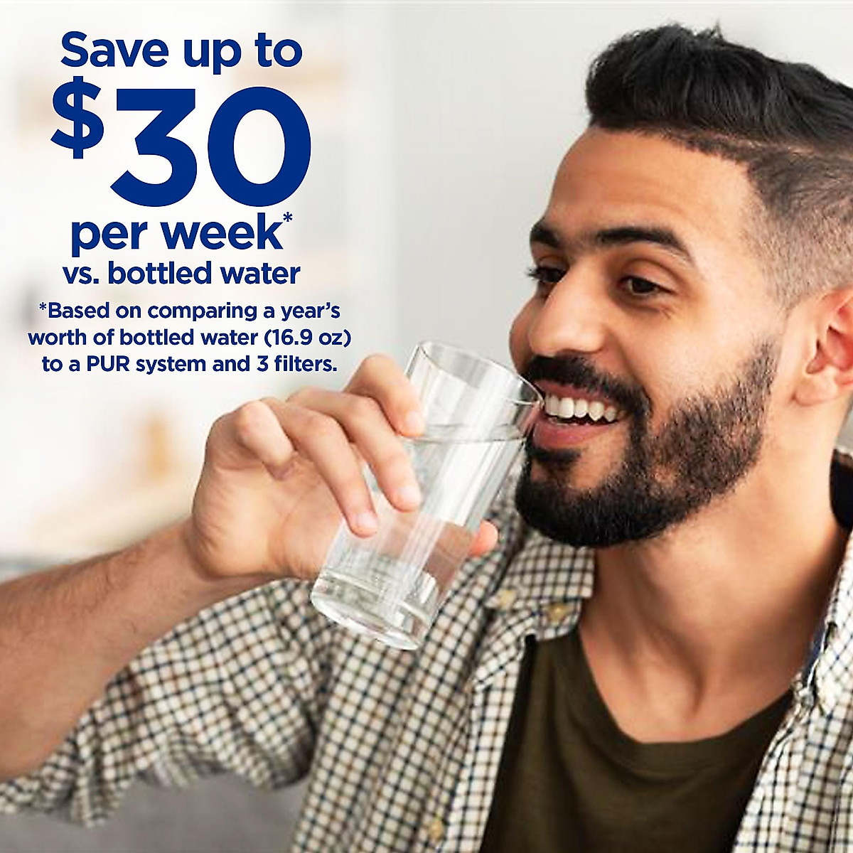 PUR PLUS Faucet Mount Water Filtration System, Chrome – Vertical Faucet Mount Water Filter for Sink – Crisp, Great-Tasting Filtered Water, FM3700