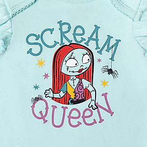 Disney Nightmare Before Christmas Sally Newborn Baby Girls Bodysuit Pants and Headband 3 Piece Set Blue 0-3 Months