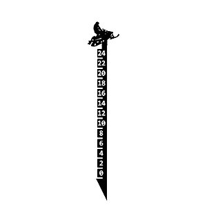Gift 24cm Snowflake Snow Measuring Instrument Snowmobile Snow Measuring Instrument Metal Snow Measuring Ruler Outdoor Garden Ornament Zip Level Pro2000 (Black, One Size)