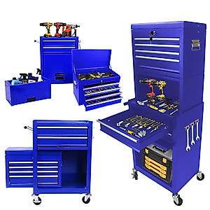 INNOVATIVE LIFE Rolling Tool Chest with 6 Drawers and Wheels, Clearance Tool Chest, Craftsman Tool Chest on Wheels with Lock for Garage and Auto Repair Stores, High Capacity, Detachable, Blue