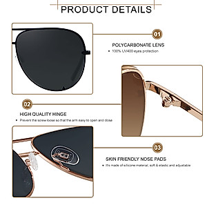 ANDWOOD Oversized Aviator Sunglasses for Women Big Large UV Protection Fashion Sun glasses UV Protection Black Mirrored Purple Shades