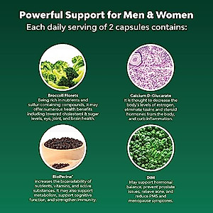 Extra Strength Diindolylmethane DIM Supplement - 300mg DIM Complex Men and Womens Hormone Balance Supplement with DIM SGS and Calcium D-Glucarate - Herbal DIM Supplement for Men and Women 30 Servings