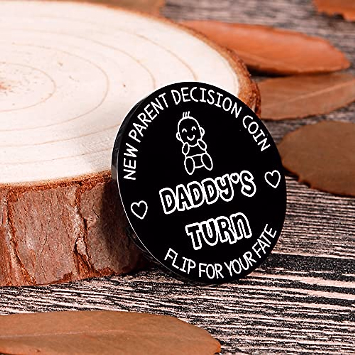 Funny Decision Coin New Mom Dad To Be New Parent Gifts for Pregnant Women First Time Mommy Daddy Birthday Gift for Men Husband Wife Expecting Mother Fathers Day New Baby Present Double-Sided Christmas