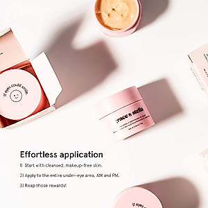 grace & stella Under Eye Cream For Dark Circles, Bags And Puffiness - Caffeine Eye Cream - Vegan Under Eye Cream For Wrinkles - Eye Cream Anti Aging - Eye Repair Cream - Made in USA (0.46 oz)