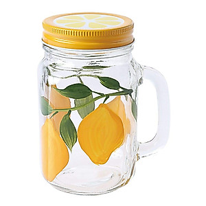 Grant Howard 52140 Lemons Hand Painted Mason Mug, 22 oz.