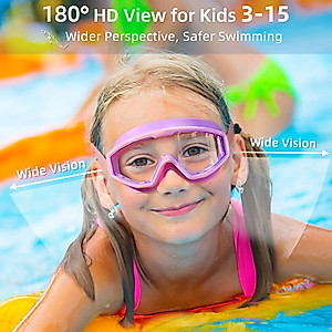 Freela Goggles Swim Goggles Swimming Goggles for Kids 6-14 4-7 8-12 3-6 2-4 3-5 3-10 4-8 Age 3 4 5 Year Old Toddler Pool Water Clear Beach Goggles Boys Girls Youth Childrens Child Anti Fog