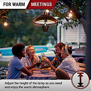 Outdoor Patio Heater - Electric Outdoor Heater - Ceiling Mounted Patio Heater - Waterproof Space Heater Lamp For Patio - Remote control electric heater outdoor- Hanging heater outdoor and indoor use