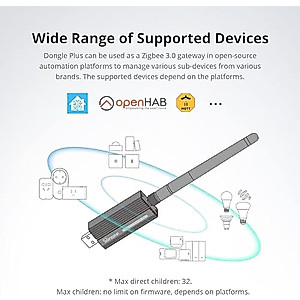 SONOFF Zigbee 3.0 USB Dongle Plus-E Gateway, Universal Zigbee USB Gateway with Antenna for Home Assistant, Open HAB, Zigbee2MQTT etc, Wireless Zigbee 3.0 USB Adapter