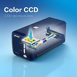 Plustek OpticFilm 8100-35mm Negative Film/Slide Scanner with 7200 DPI and 48-bit Output. Bundle Silverfast SE Plus 8.8, Support Mac and Windows