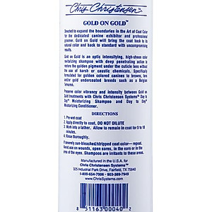 Chris Christensen Gold on Gold Color Treatment Dog Shampoo, Groom Like a Professional, 16 oz