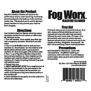 Fogworx Fog Machine Cleaner-1 Quart, Maintains Performance and Extends life of Water Based Machines