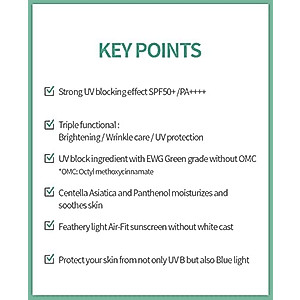 Benton Air Fit UV Defense Sun Cream, SPF 50/PA++++, 1.69 fl oz (50 ml), UV Protection, Brightening, Wrinkle Care, Without White Cast, Lightweight yet Moisturizing, Soothing and Calming Properties, Maintaining Youthful Skin