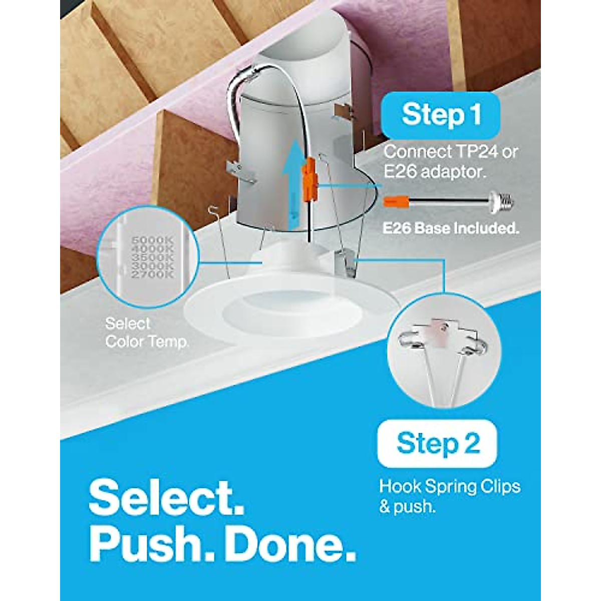 Sunco 12 Pack LED Recessed Lighting 6 Inch, Selectable 2700K/3000K/3500K/4000K/5000K, Dimmable Can Lights, Smooth Trim, 13W=120W, 965 LM, Damp Rated, Retrofit Installation - UL Energy Star Listed