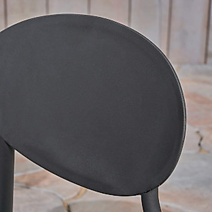 Christopher Knight Home Brynn Outdoor Plastic Chairs (Set of 2), Black