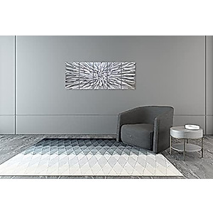 SYGALLERIER Metal Flower Wall Decor Hand Crafted Floral Artwork in 5 Pieces Modern Botanical Pictures on Aluminum 3D Art for Living Room Bedroom Bathroom Decoration