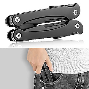 14 IN 1 Multitool Pliers, Multitool with Pocket Clip, Portable Multi Tool, Pocket Knife Camping Multitool, Needle Nose Plierswith Replaceable Wire Cutters Screwdrivers Saw Gifts for Men, Dad, Husband