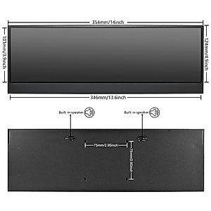 wisecoco 14'' 4K UHD IPS 3840x1100 Stretched Bar Touch Screen Display Monitor for Laptop Computer PC Speed Temperature Windows Aida64 CPU GPU HDMI Secondary Monitor for Music Media Timeline Editing
