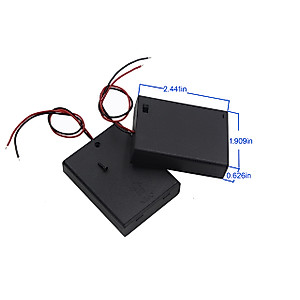 LAMPVPATH 3Pcs 4 AAA Battery Holder with Switch, 6V Battery Holder with Switch, 4X 1.5V AAA Battery Holder Case with Wire Leads and ON/Off Switch(3 Pack)