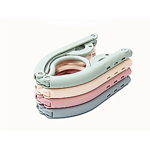 WOIWO 8 PCS Portable Folding Clothes Hanger Creative Travel Easy to Carry Clothes Hanger for Adults and Children