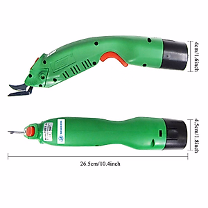MXBAOHENG WBT-2 Cordless Electric Scissors for Cutting Fabric/Carpet/Sponge/Paperboard Rechargeable Shears Cutter w/ 2 Blades