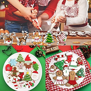 24PCS Christmas Cookie Cutter Set, Stainless Steel Xmas Biscuit Cutter Mold, DIY Baking Pastry Tool Small Biscuit Mold, Snowman Christmas Tree Gingerbread Man Snowflake Candy & More Shapes for Baking