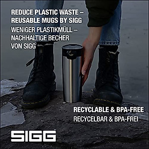 SIGG - Insulated Coffee Cup - Travel Mug Miracle Brushed - Hot & Cold - Leakproof - BPA Free - 18/8 Stainless Steel - Silver - 9 Oz