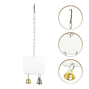 iplusmile 3pcs with Enjoy Cage Self Xxcm Hanging Toys Design Parakeet Canaries Cockatoo Conure for Bells Bell Plaything Outdoor Parrot Decorative Mirror Cockatiel Toy Lovebirds Wind