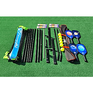 Hoverphenix Pickleball Set with Net for Driveway, Portable Regulation Size Pickleball Net System with 4 Fiberglass Paddles Set, 6 Outdoor Pickleballs, Carry Bag