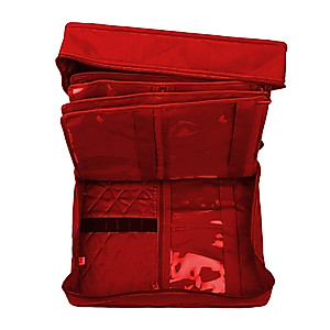 Yazzii Quilter’s Project Bag with 19 Pockets - Storage Craft Bag Organizer - Craft Organizers & Storage for Quilting, Sewing & More -Red