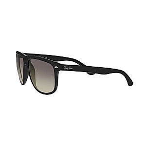 Ray-Ban RB4147 Boyfriend Square Sunglasses, Black/Grey Gradient Dark Grey, 60 mm