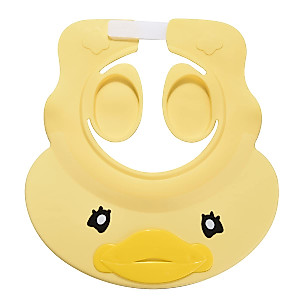 Baby Shower Cap Shampoo Visor Shield hat Kids Bath Washing Hair Rinser Prevents Water from Pooling in Face for Protector Toddler Children(Yellow)