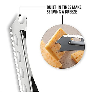Rada Cutlery Cheese Knife – Stainless Steel Steel Serrated Edge With Aluminum Handle, Made in the USA, 9-5/8