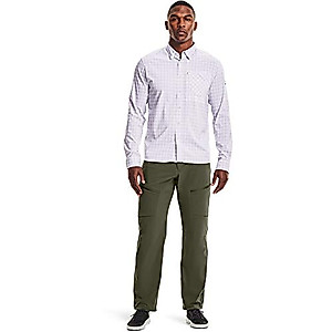 Under Armour High Tide Plaid Long Sleeve T-shirt, White/Bayou, Large