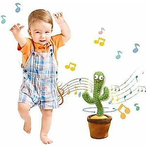 ZALLOQ Dancing Cactus Toy 6 to 12 Months Baby Boys and Girls, Dancing, Singing, Mimicking -Talking Cactus Toy 15 Second Voice Recorder, Repeating What You Say |120 Rhymes with LED Light