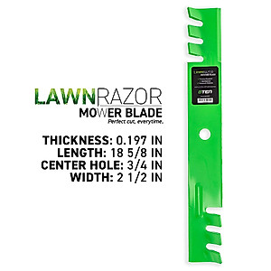 8TEN LawnRAZOR Mower Blade Set for John Deere 325 335 2254 Scotts 54 inch Deck GY20569 M113518 M115496 (Toothed Mulching)